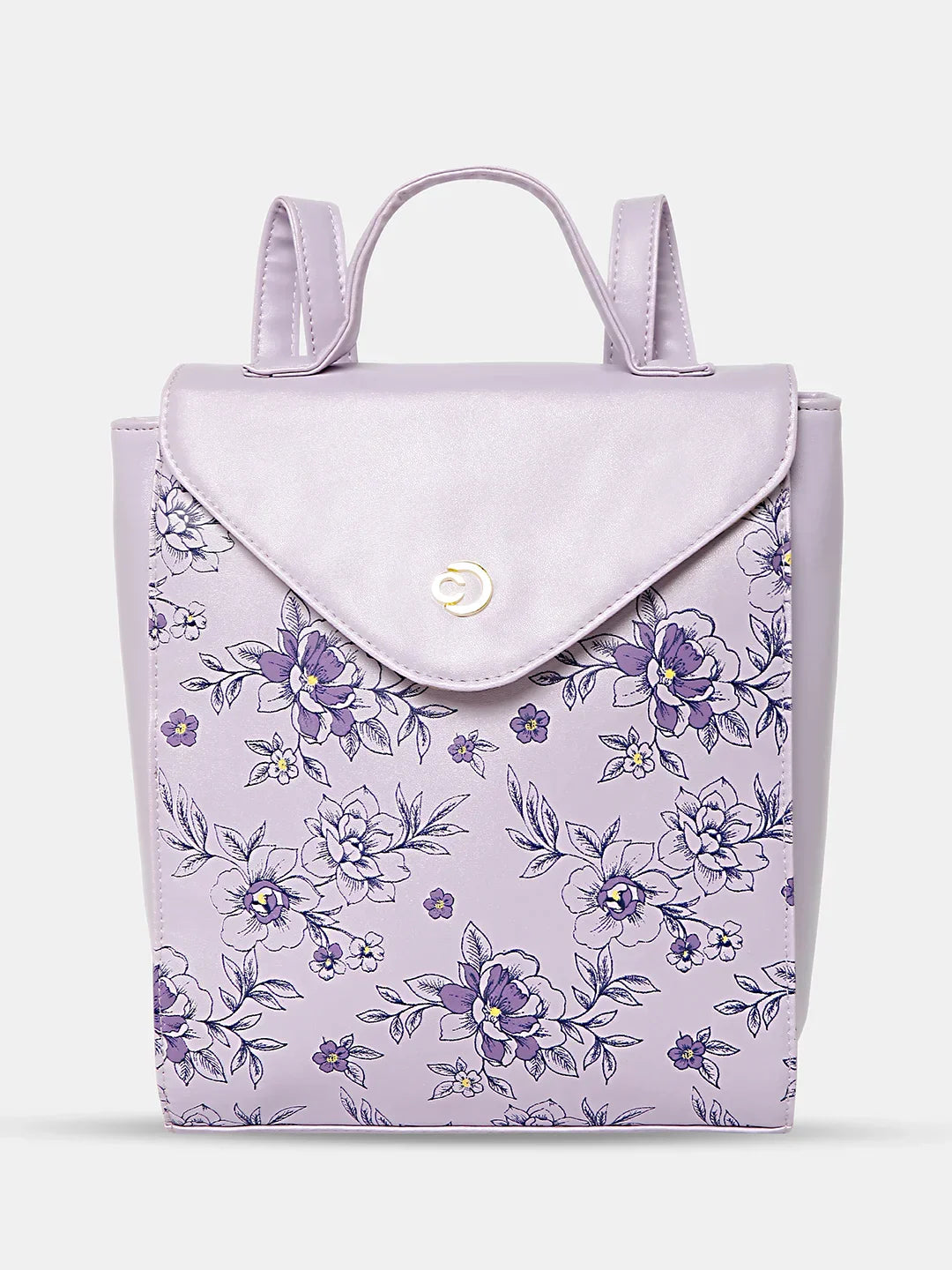 Buy Caprese Snow Printed Medium Lavender Backpack @ 979 | Caprese Bags