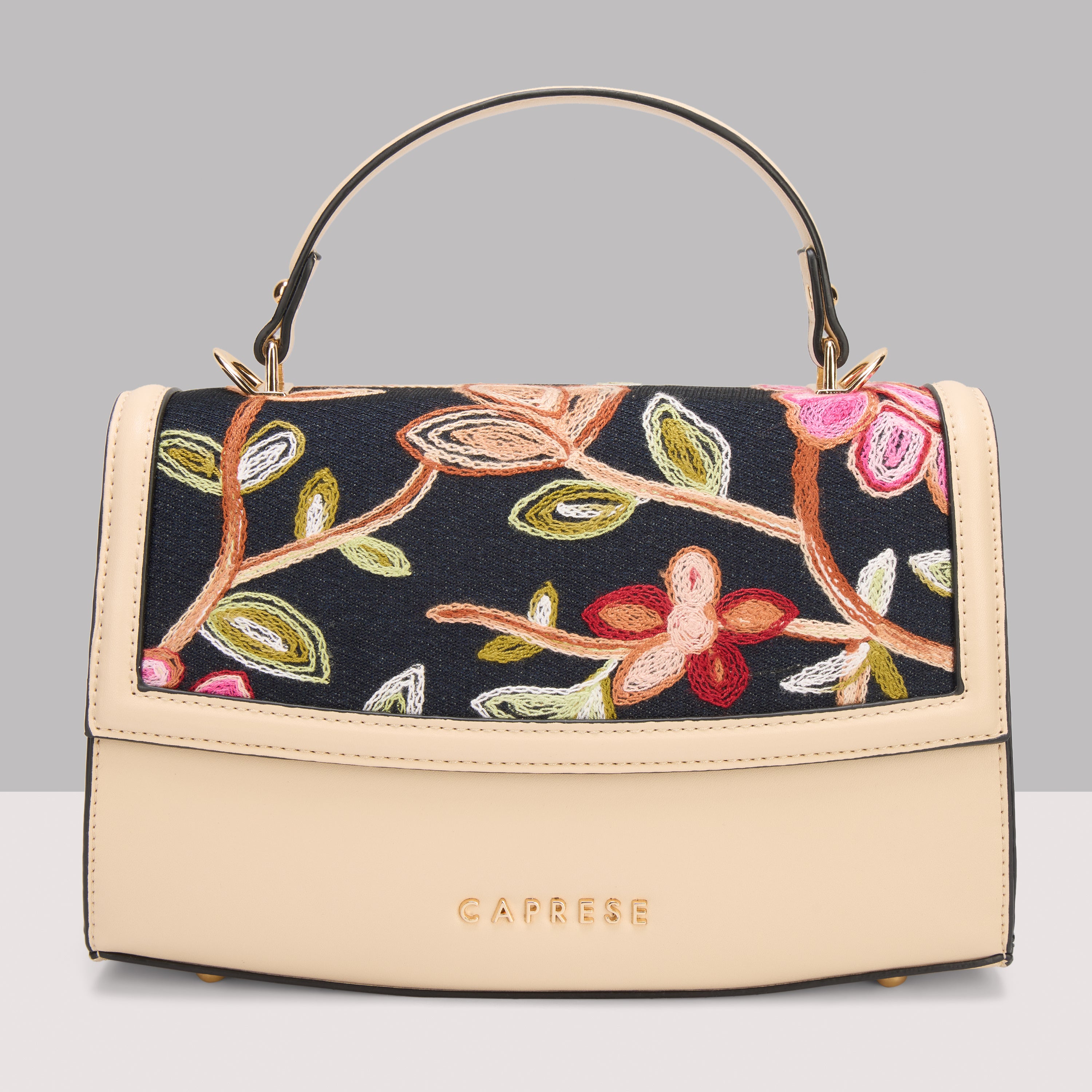 Buy Caprese Elsa Medium Alpine Oat Satchel Bag @ 1899 | Caprese Bags