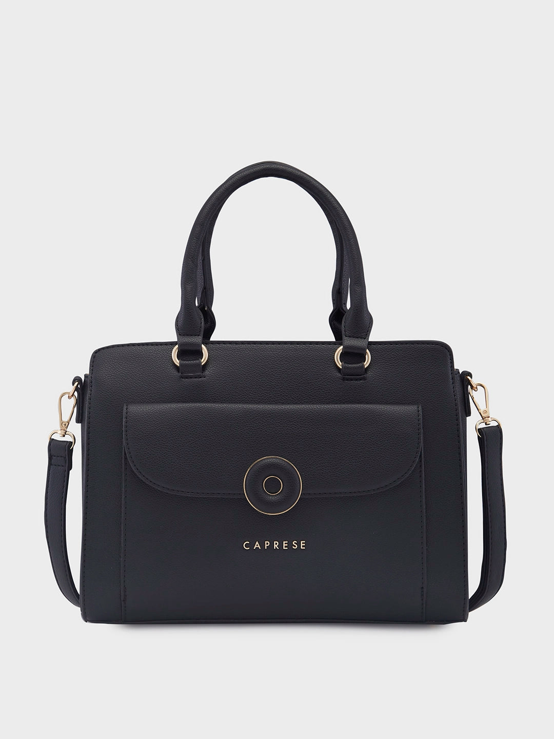 Buy Caprese Jackie Medium Black Satchel Bag @ 3299 | Caprese Bags