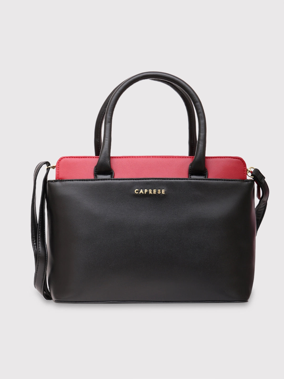 Buy Caprese Lizzy Satchel Medium Solid Women'S Handbag Black @ Rs.839 ...