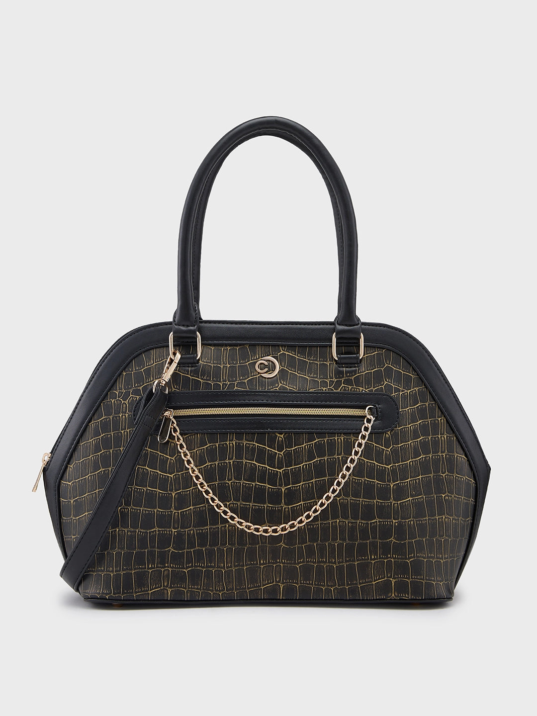 Buy Caprese Mist Large Black Satchel Bag @ 1159 | Caprese Bags