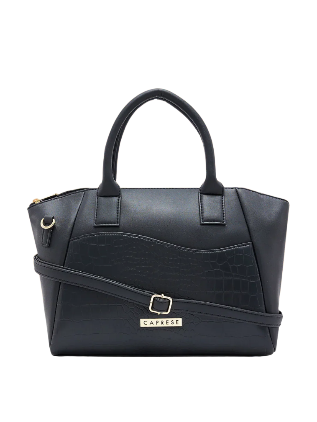 Buy Caprese Tio Medium Black Satchel Bag @ 1279 | Caprese Bags