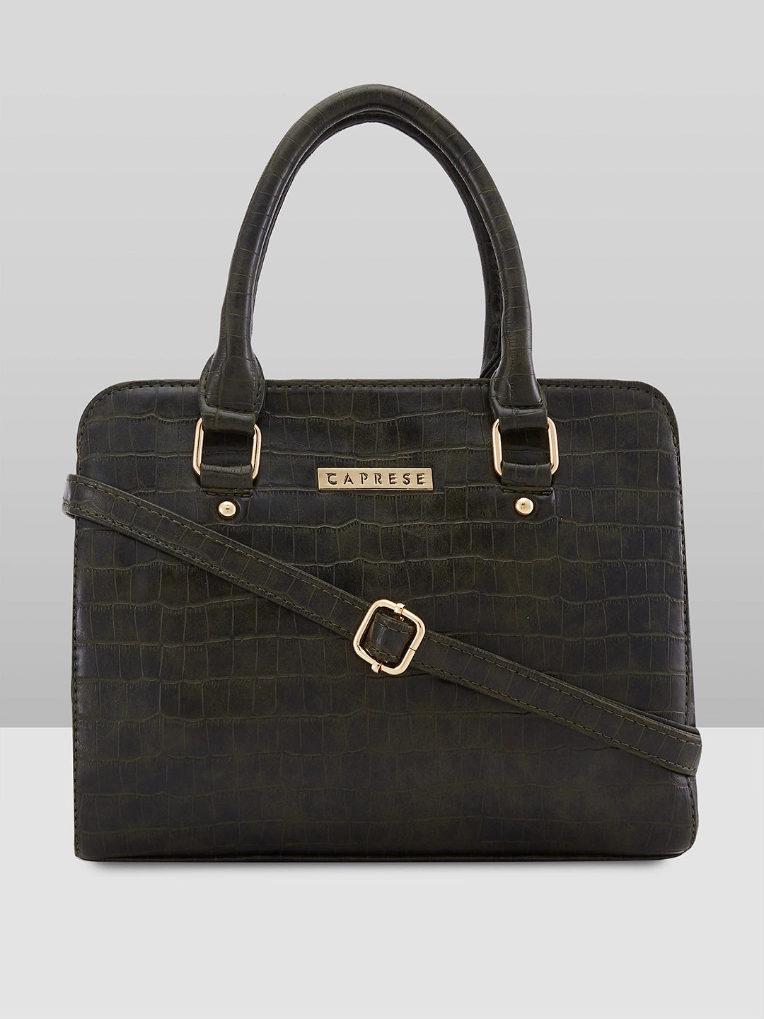 Buy Caprese Verona Small Dark Green Satchel Bag @ 919 | Caprese Bags