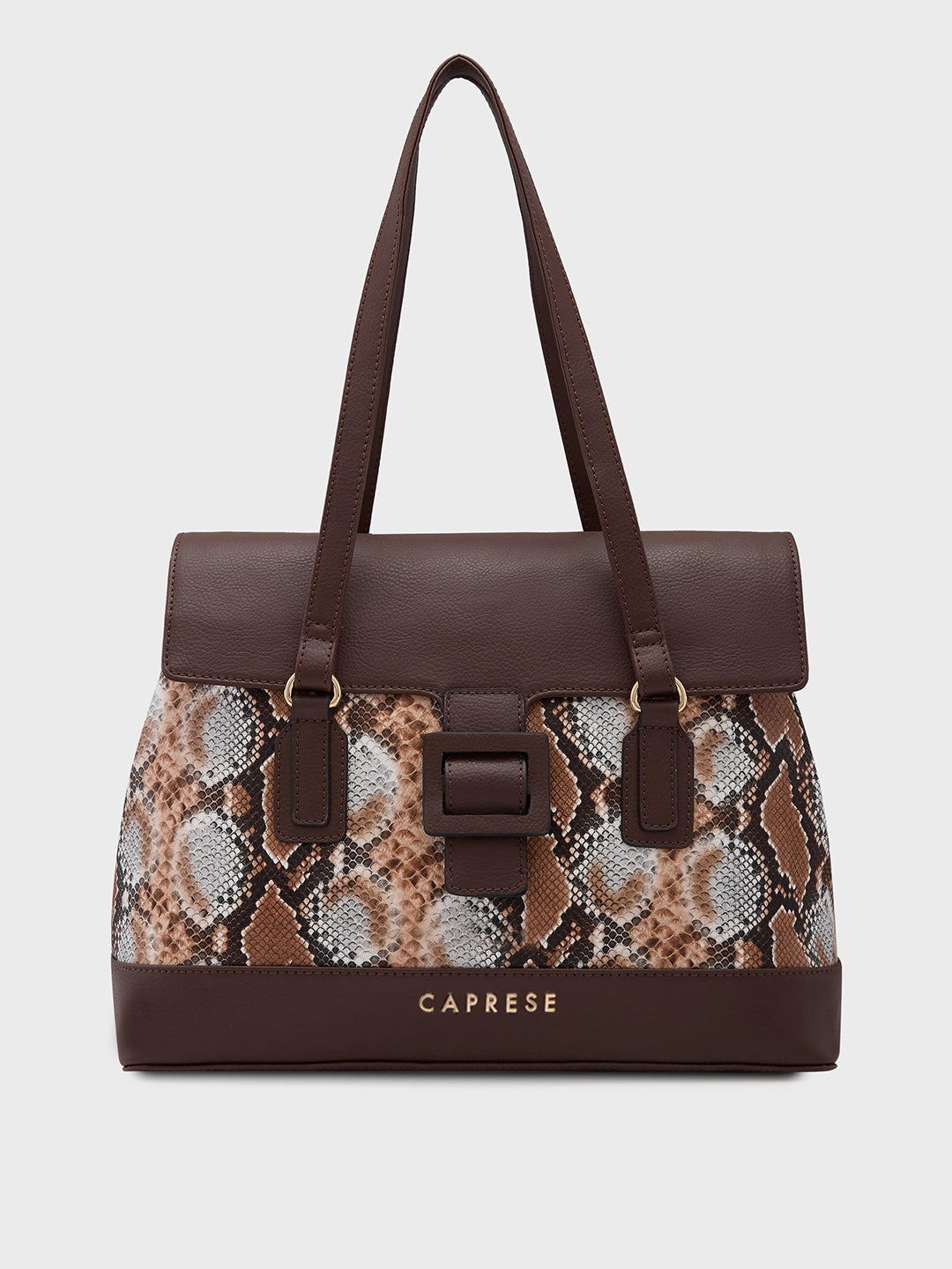 Buy Caprese Vittoria Large Chocolate Satchel Bag @ Rs.3999 | Caprese Bags