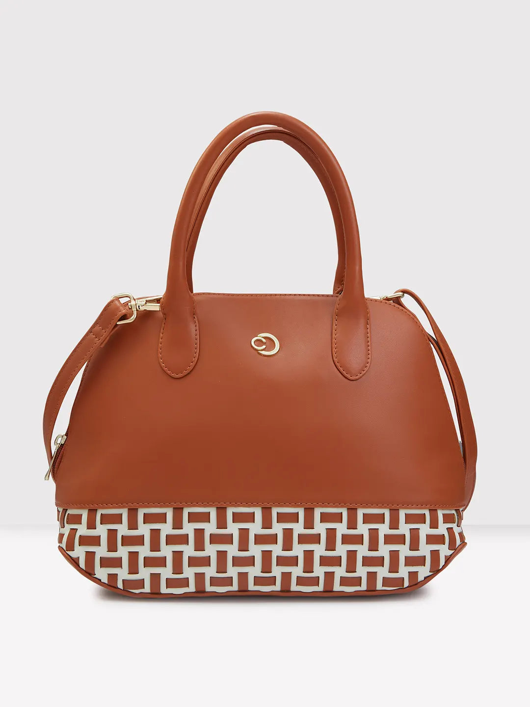 Buy Caprese Zeta Quilted Medium Tan Satchel Bag @ 849 | Caprese Bags
