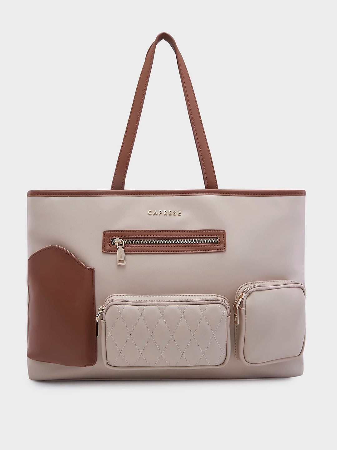 Buy Caprese Roberta Large Beige Tote Bag @ Rs.2799 | Caprese Bags