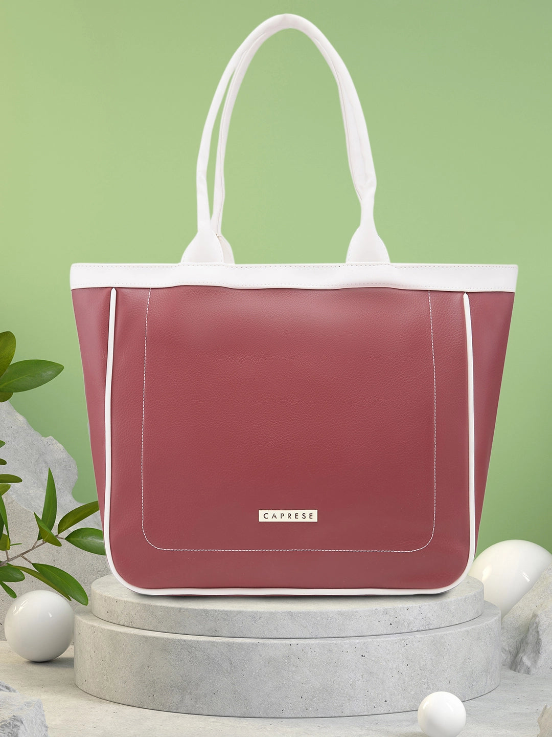 Buy Caprese Tivoli Medium Maroon Tote Bag @ Rs.989 | Caprese Bags