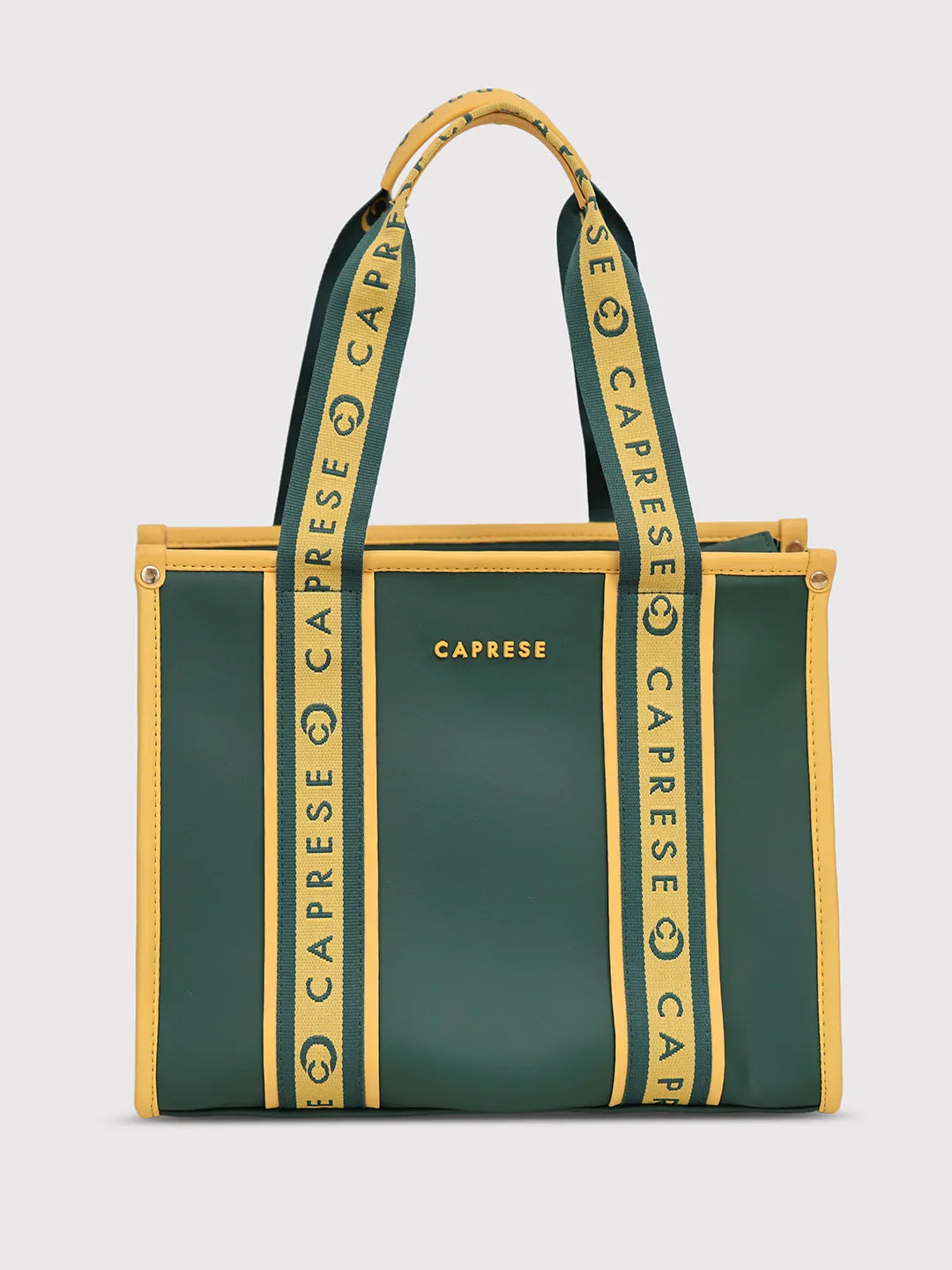 Buy Caprese Trinity Medium Dark Green Tote Bag @ Rs.1499 | Caprese Bags
